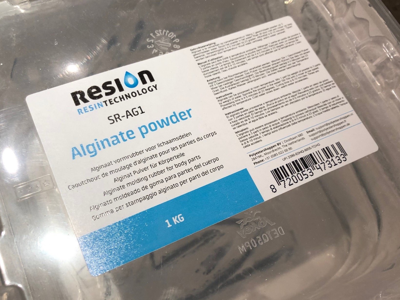 Alginate Powder – 1:1 Afdruk in gips, voor bewerking met 3D scanning en ...