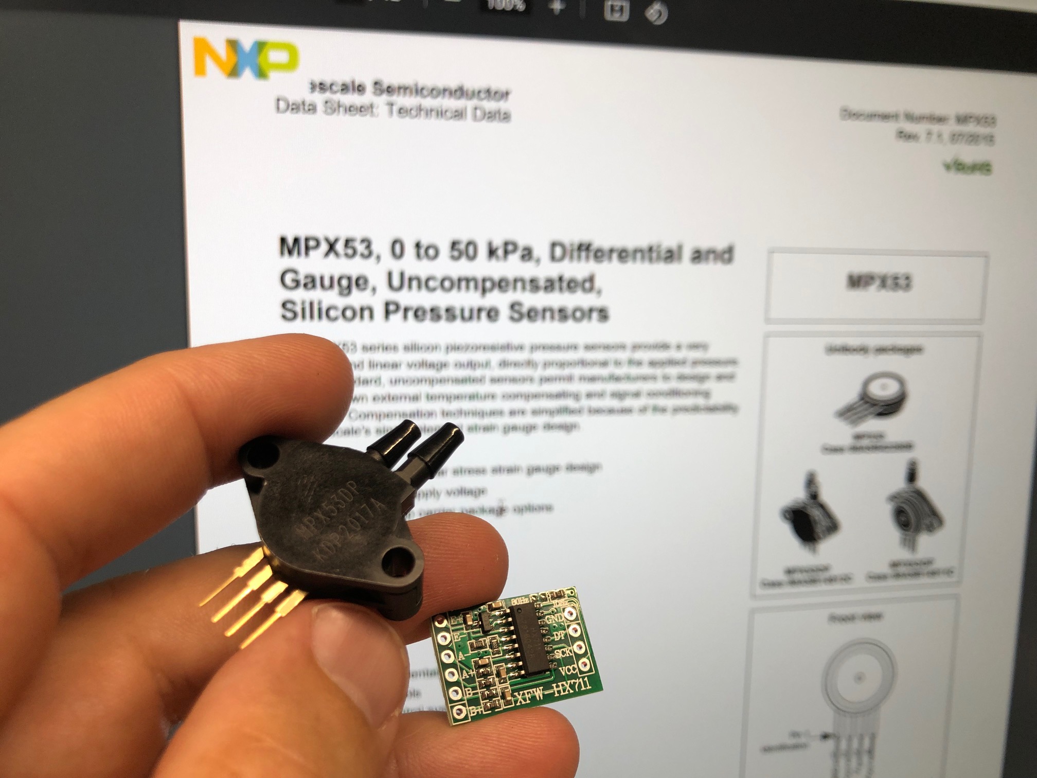 MPX53 – Pressure Diff Sensor NXP – real time inzicht in filterdoorlaatbaarheid (Permeabiliteit ...